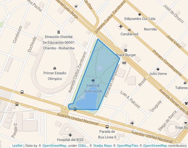 Parque Infantil in Riobamba | Map and Routes