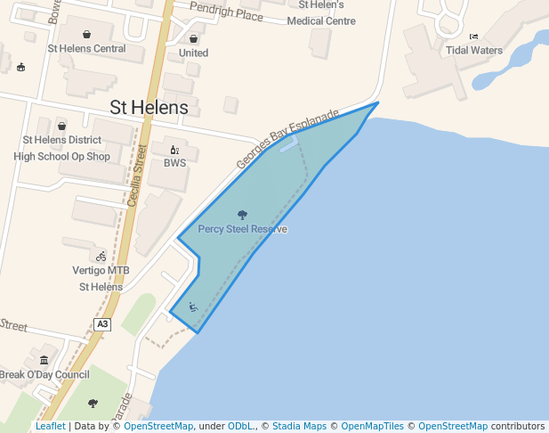 Percy Steel Reserve in St Helens | Map and Routes