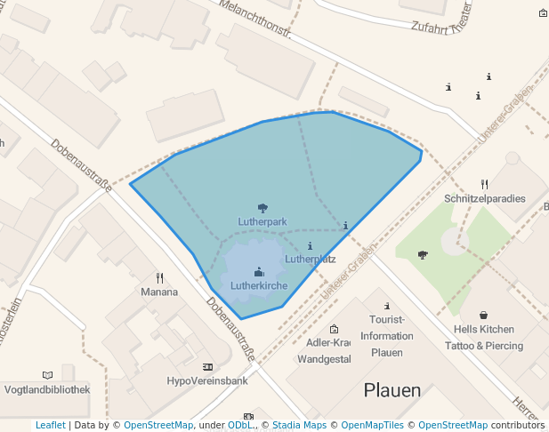 Lutherpark in Plauen | Map and Routes