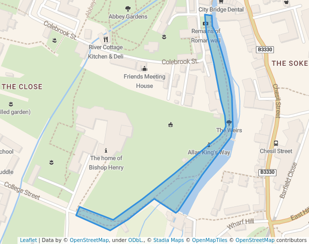 The Weirs in Winchester | Map and Routes