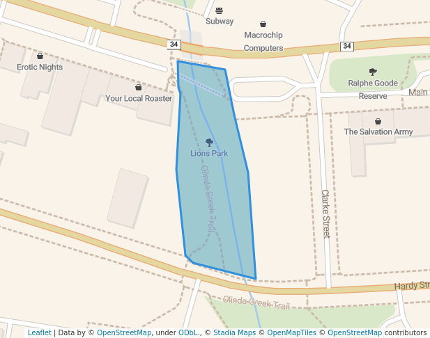 Lions Park in Lilydale | Map and Routes