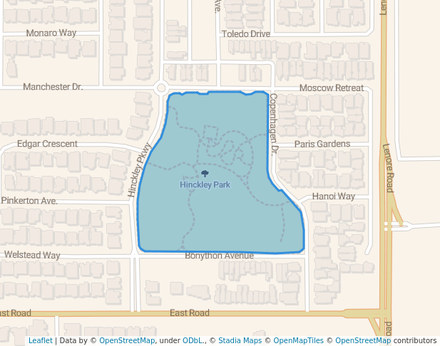 Hinckley Park in Hocking | Map and Routes