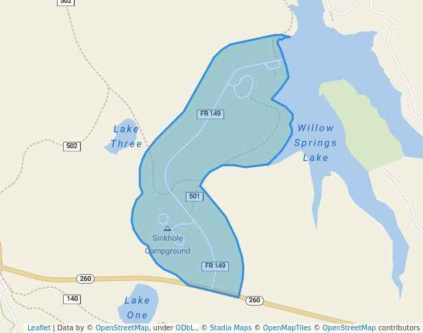 Willow Springs Lake Recreation Area in Hunter Creek | Map and Routes