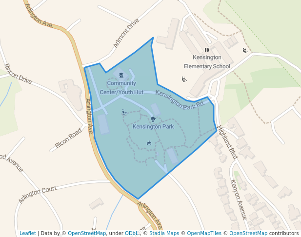 Kensington Park in Kensington | Map and Routes