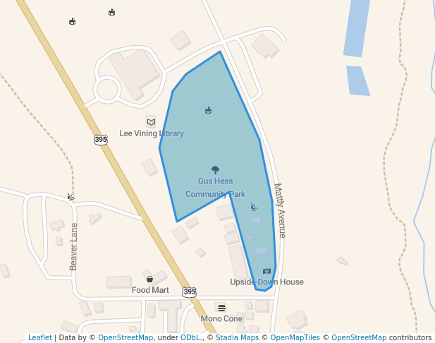 Gus Hess Community Park in Lee Vining | Map and Routes