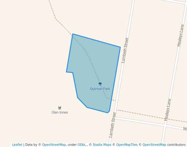 Quinton Park in Glen Innes | Map and Routes