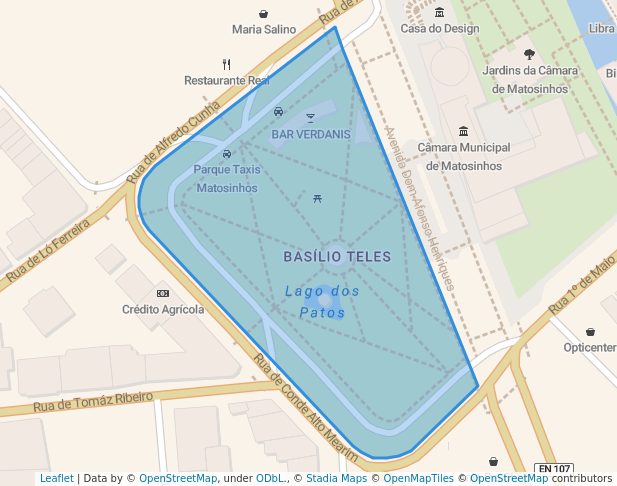 Jardim Basílio Teles in Matosinhos | Map and Routes