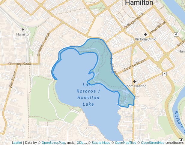 Hamilton Lake Domain in Hamilton | Map and Routes