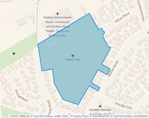 Mahoe Park in Hamilton | Map and Routes