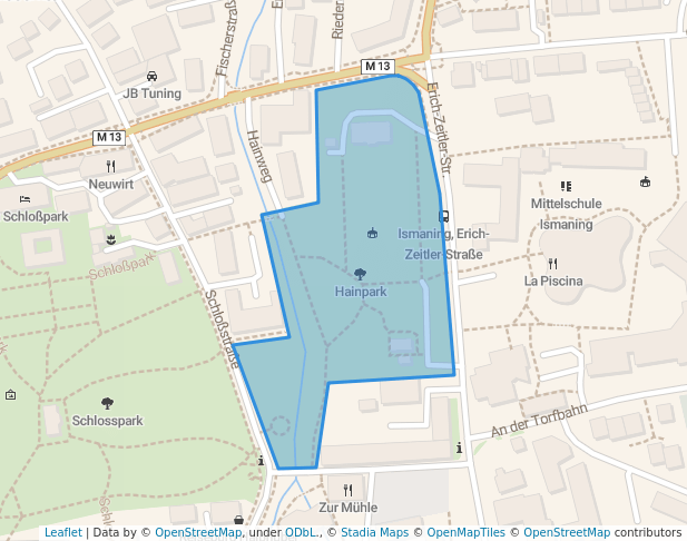 Hainpark in Ismaning | Map and Routes