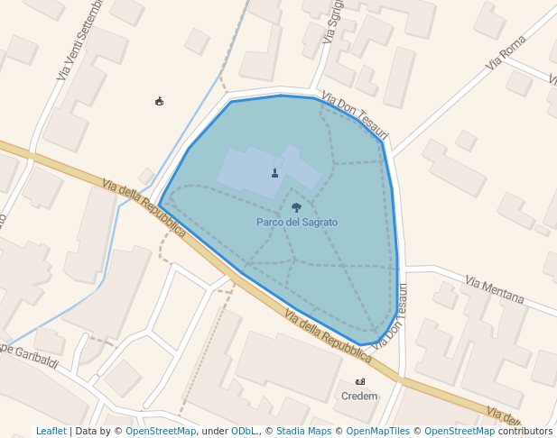 Parco del Sagrato in Cavriago | Map and Routes