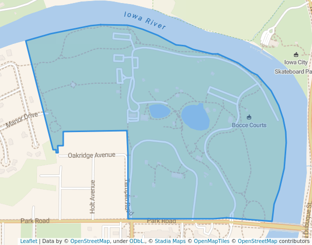 City Park in Iowa City | Map and Routes