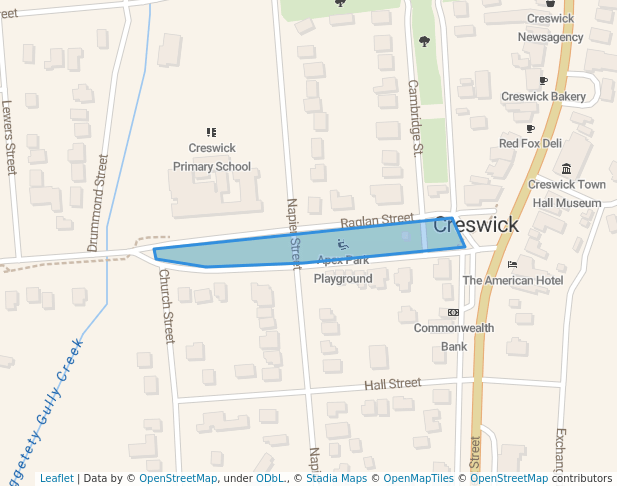 Apex Park in Creswick | Map and Routes