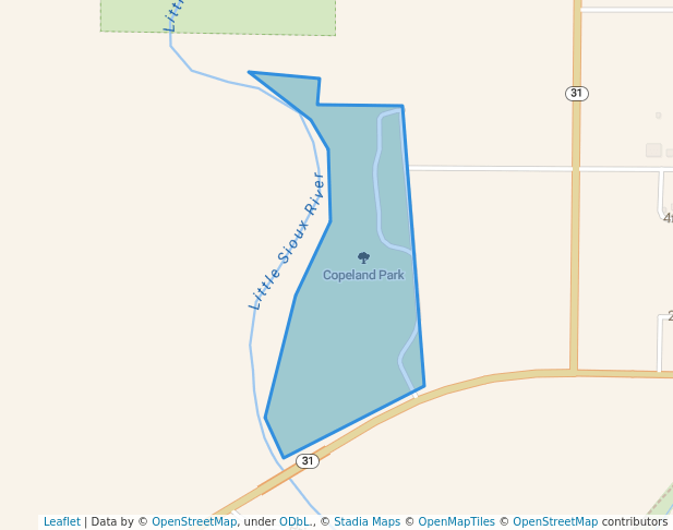 Copeland Park in Correctionville | Map and Routes