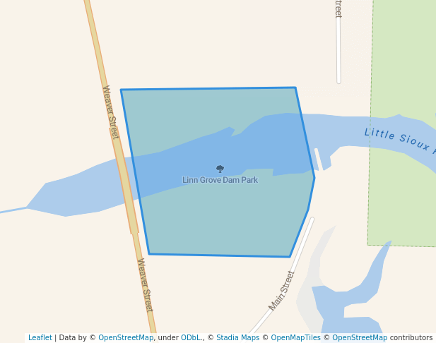 Linn Grove Dam Park in Linn Grove | Map and Routes