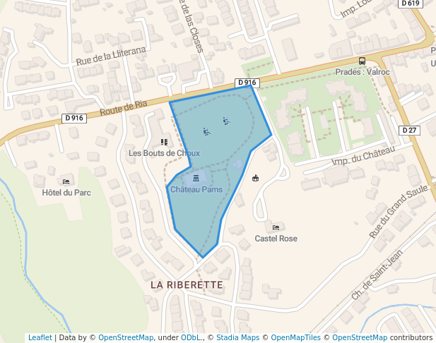 Parc du Château Pams in Prades | Map and Routes
