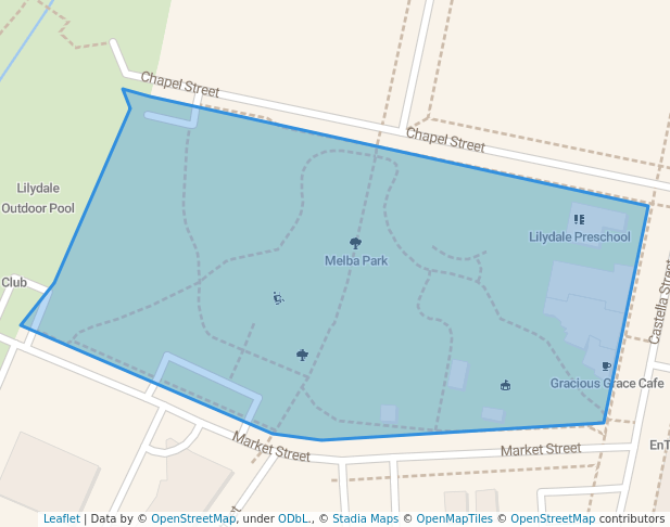 Melba Park in Lilydale | Map and Routes