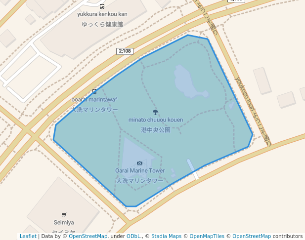 港中央公園 in Oarai | Map and Routes