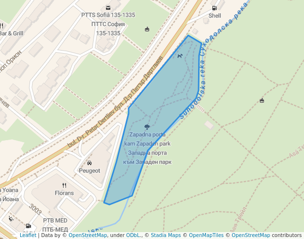 Zapadna porta kam Zapaden park in Sofia | Map and Routes