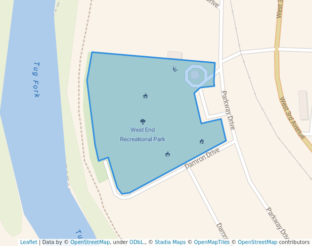 West End Recreational Park in Williamson | Map and Routes