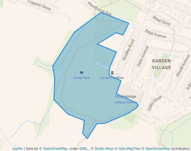 Oxley Park in Stocksbridge | Map and Routes