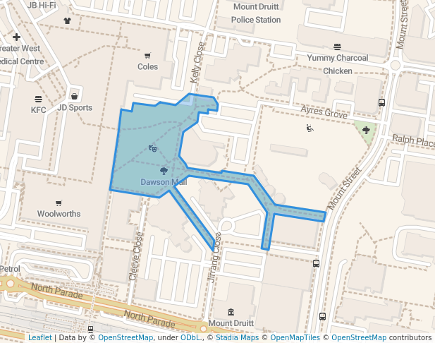 Dawson Mall in Mount Druitt | Map and Routes