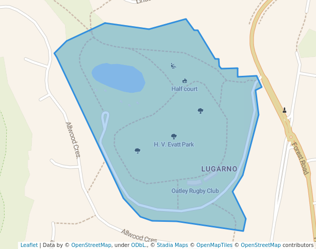 H. V. Evatt Park in Lugarno | Map and Routes