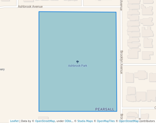 Ashbrook Park in Pearsall | Map and Routes