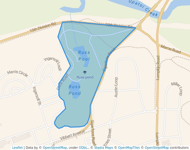 Russ pond in Fort Benning | Map and Routes