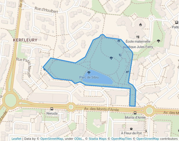 Parc de Sibiu in Rennes | Map and Routes