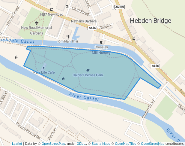 Calder Holmes Park in Hebden Bridge | Map and Routes