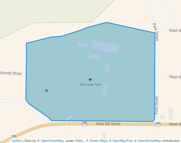 Riverside Park in Blue Rapids | Map and Routes