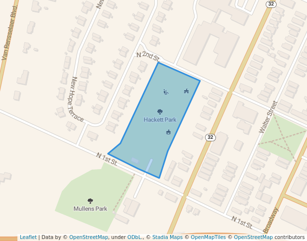 Hackett Park in Albany | Map and Routes