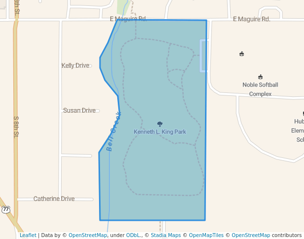 Kenneth L. King Park in Noble | Map and Routes