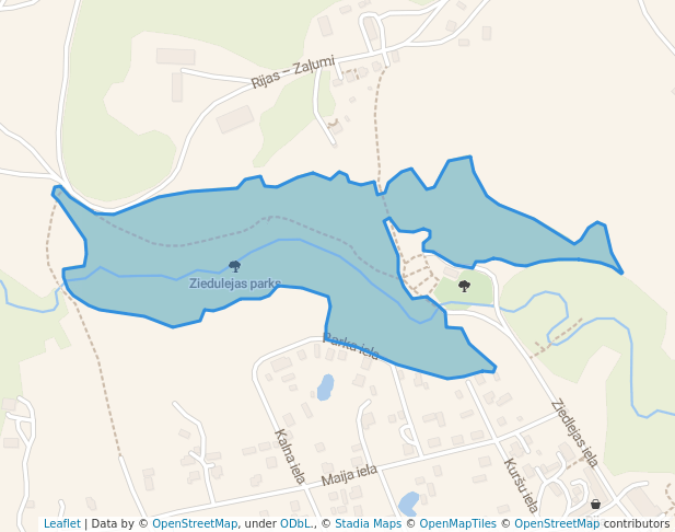 Ziedulejas parks in Alsunga | Map and Routes