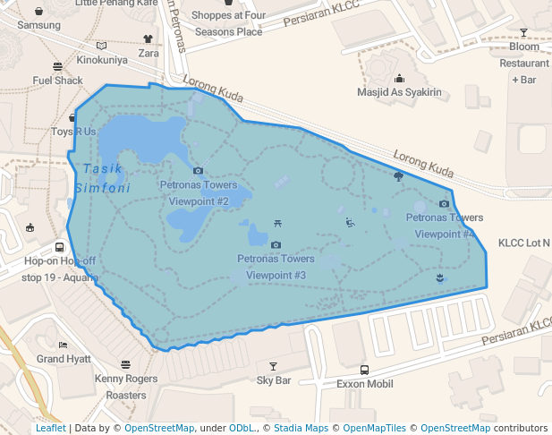 KLCC Park in Kuala Lumpur | Map and Routes