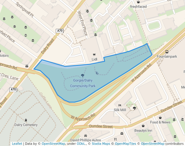 Gorgie/Dalry Community Park in Edinburgh | Map and Routes