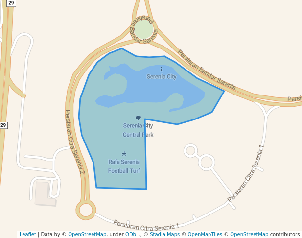 Serenia City Central Park in Dengkil | Map and Routes