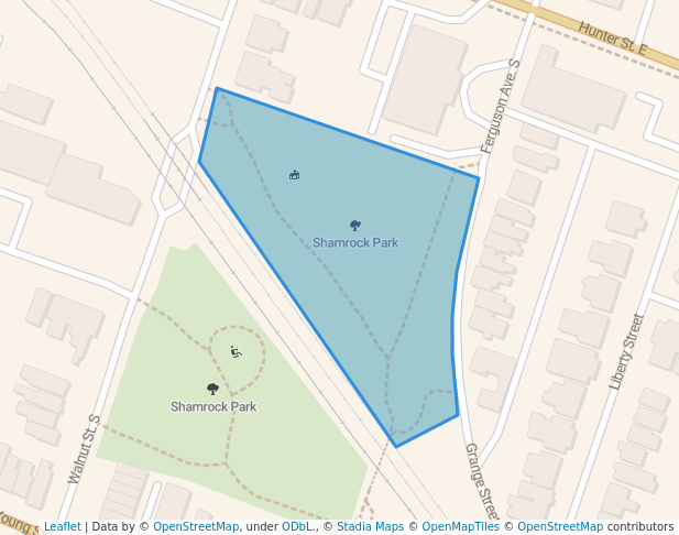 Shamrock Park in Hamilton | Map and Routes