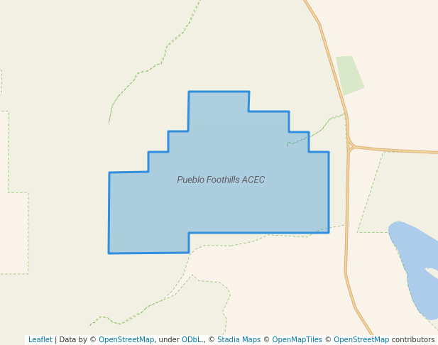 Pueblo Foothills ACEC in Fields | Map and Routes