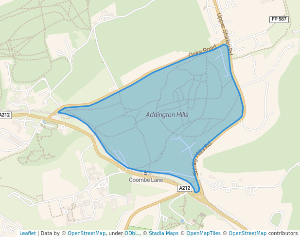 Addington Hills in Croydon | Map and Routes