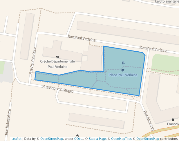 Place Paul Verlaine in La Courneuve | Map and Routes