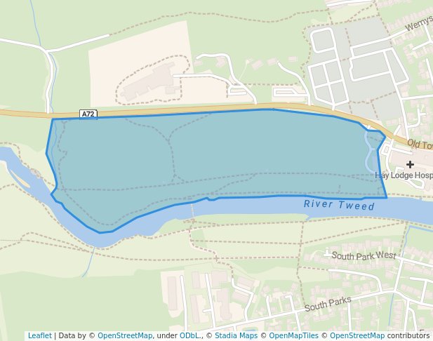 Hay Lodge Park in Peebles | Map and Routes