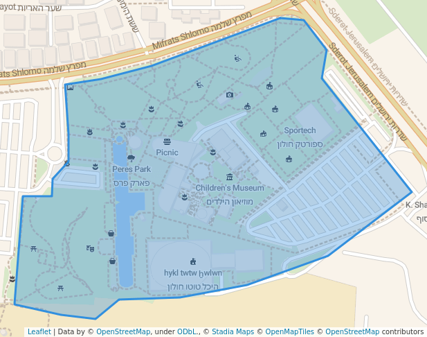 Peres Park in Holon | Map and Routes