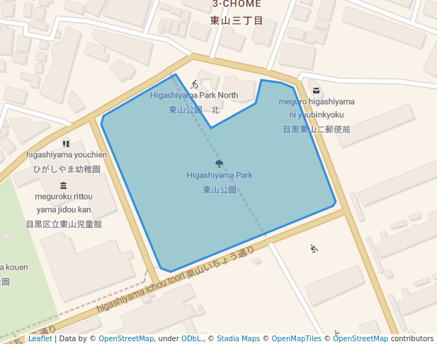 Higashiyama Park in Meguro City | Map and Routes