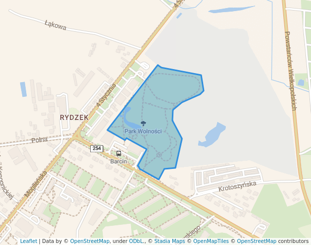 Park Wolności in Barcin | Map and Routes
