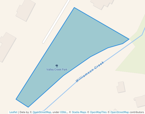 Valley Creek Park in Sunset Valley | Map and Routes