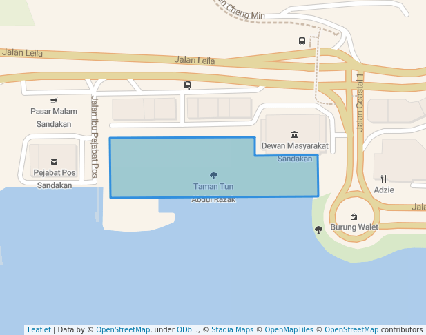 Taman Tun Abdul Razak in Sandakan | Map and Routes