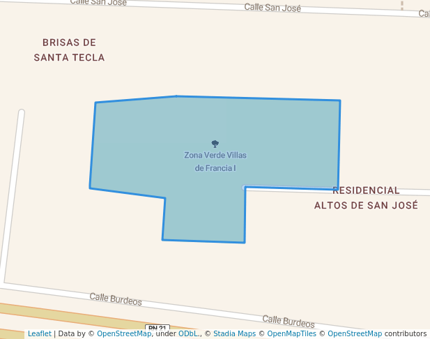 Zona Verde Villas de Francia I in Santa Tecla | Map and Routes
