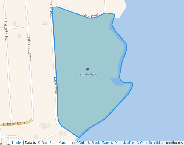 Shady Park in Gordonville | Map and Routes